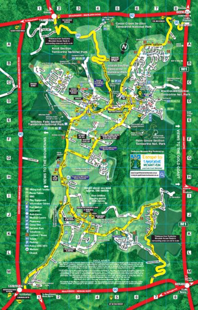 Escape to Tamborine Mountain Map - Escape to Tamborine Mountain